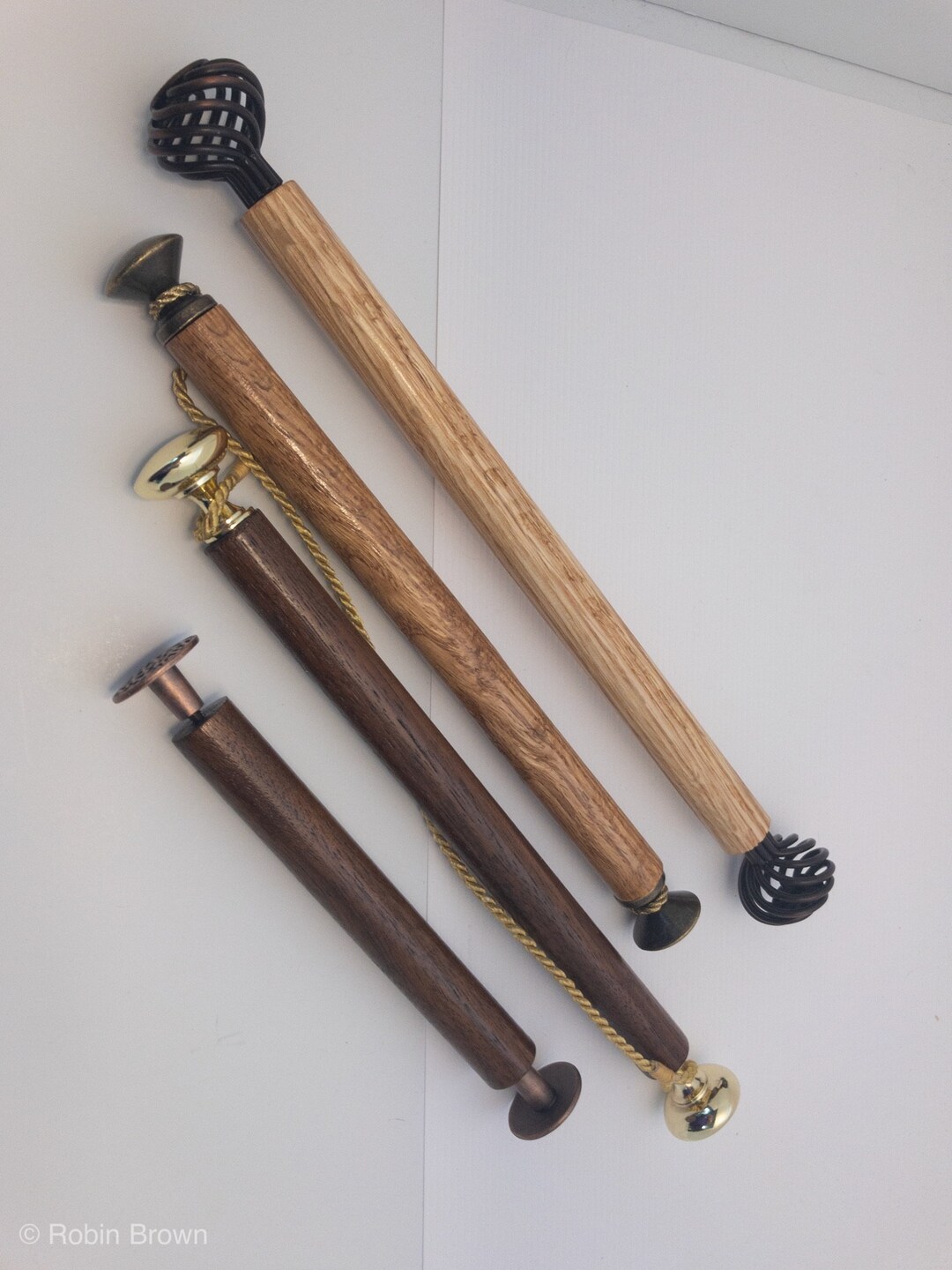 6"-14" Custom Short Oak, Walnut or Cherry Wood Hanging Rod for ...