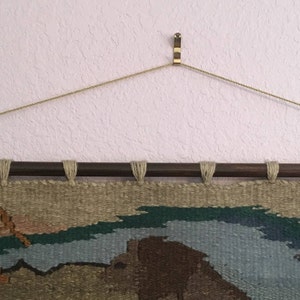 30"-48" Walnut Wood Hanging Rod for Embroidery, Quilt, Tapestry, Banner ...