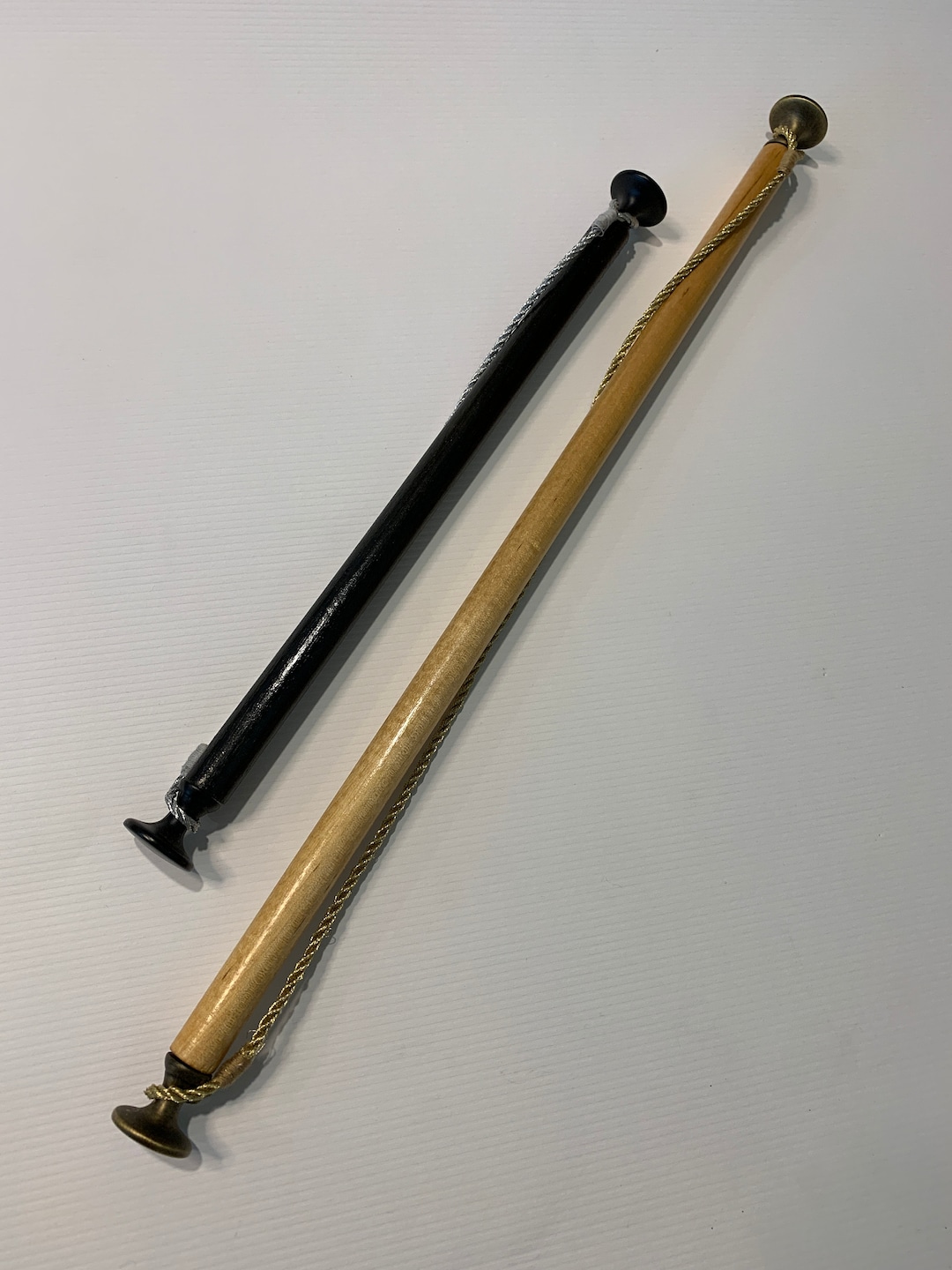 6"-20" X 1/2" Stained Narrow Wooden Hanging Rod for Scarf, Stitched ...