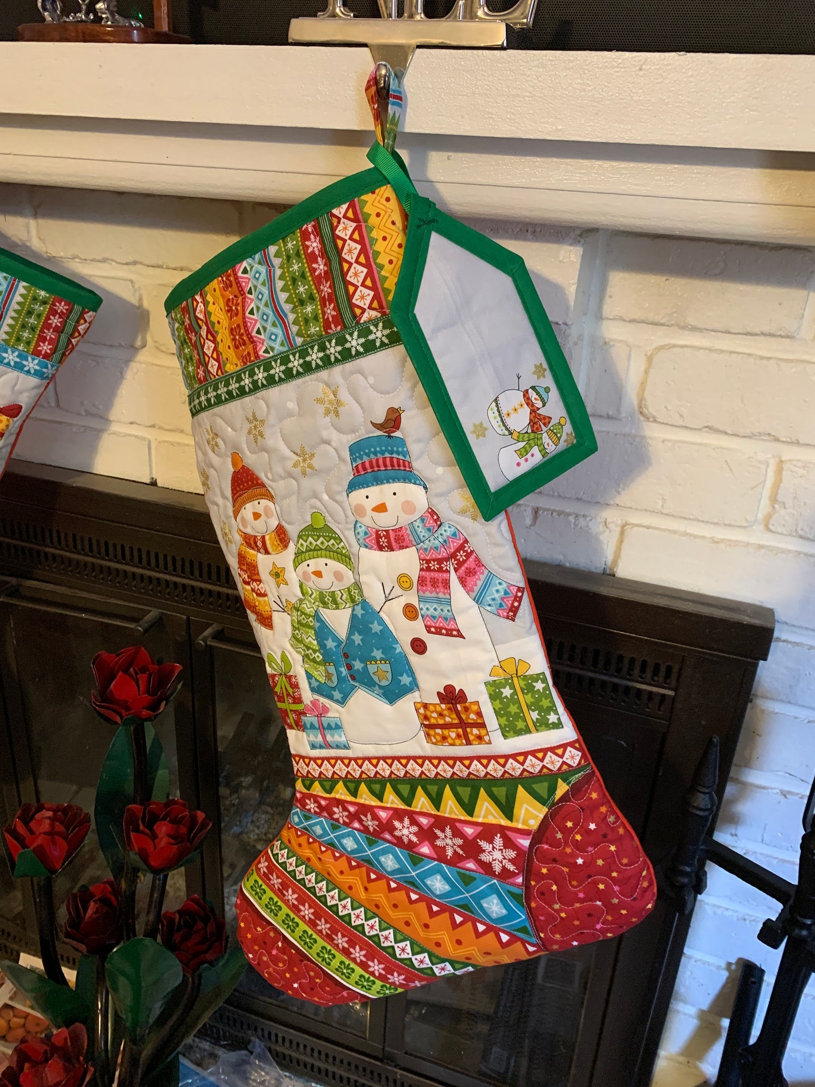 XL Bright Colorful Quilted Stockings | Etsy