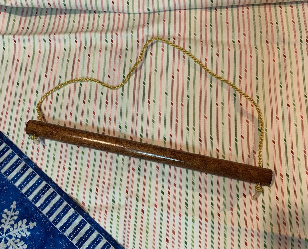 6"-17" X 3/4" Drilled Wooden Hanging Rod for Scarf, Stitched Item ...