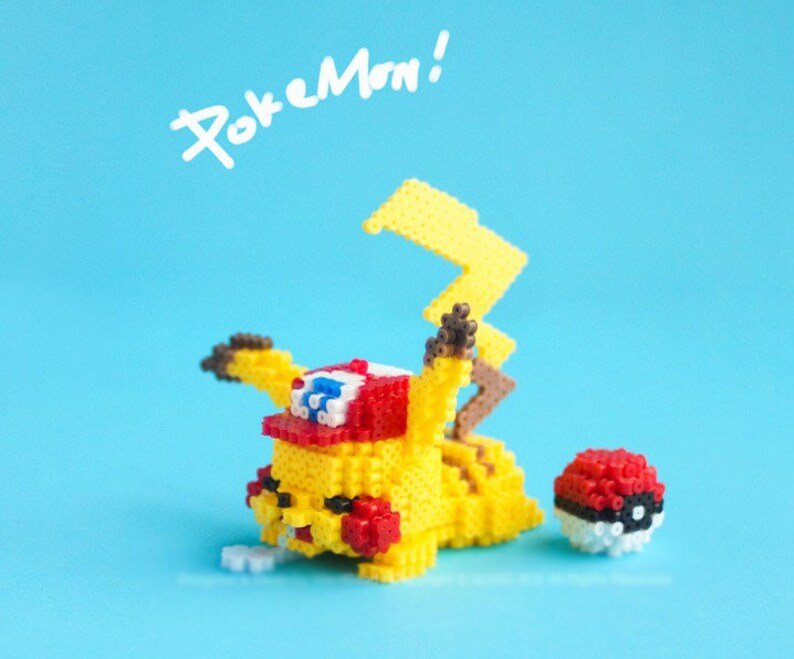 3D Perler Kit Set Pokémon With Tutorial pikachu/squirtle/bulbasaur ...