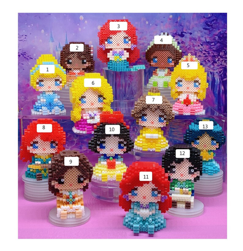 3D Perler Kit Set - Disney Princess With Tutorial (perler Beads/hama ...