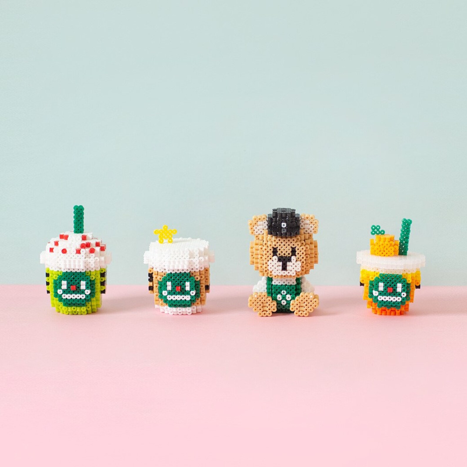 3D Perler Kit Set Kawaii Starbuck/mcdonald/kfc Series With Tutorial ...