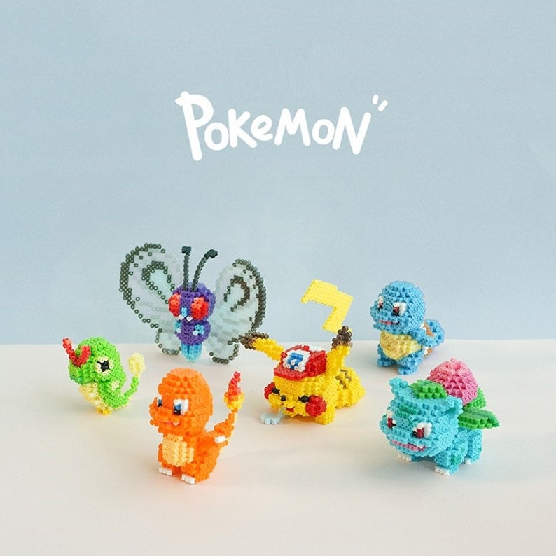 3D Perler Kit Set Pokémon With Tutorial pikachu/squirtle/bulbasaur ...