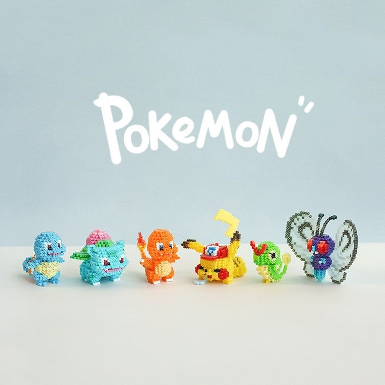 3D Perler Kit Set Pokémon With Tutorial pikachu/squirtle/bulbasaur ...