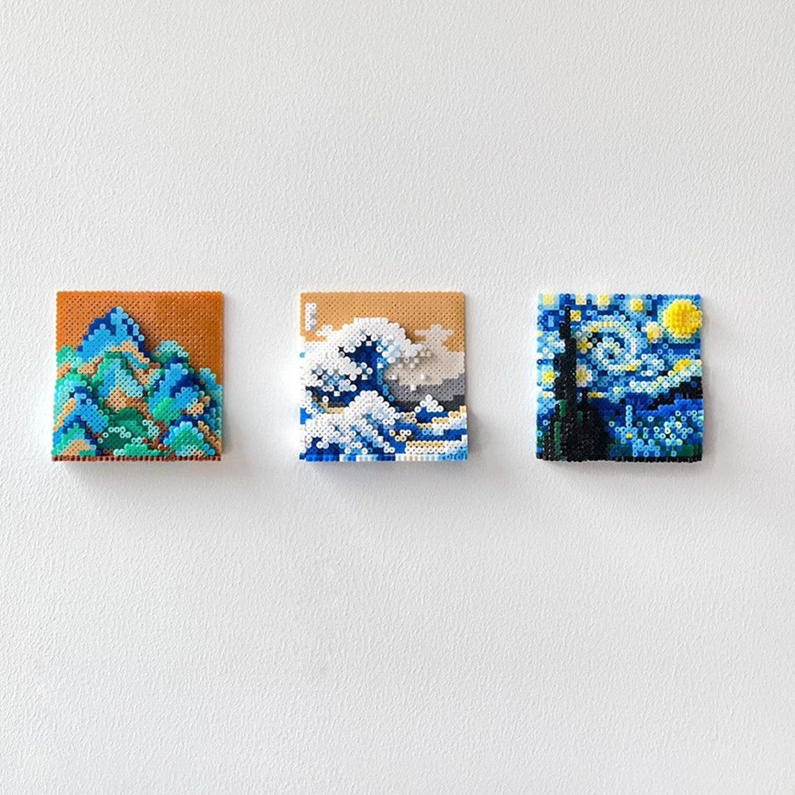 3D Perler Kit Set Famous Painting With Tutorial set of 3 | Etsy