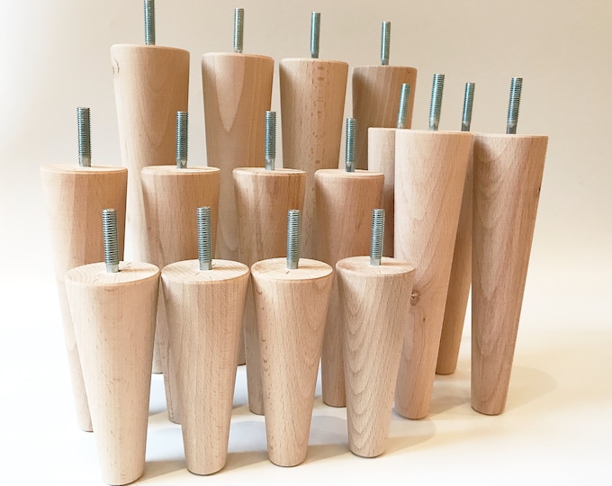 Tapered Wooden Furniture Legs, Natural Wooden Colour Legs,mid-century ...