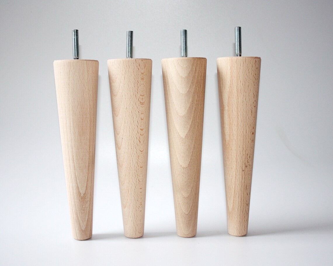 Tapered Wooden Furniture Legs, Natural Wooden Colour Legs,mid-century ...