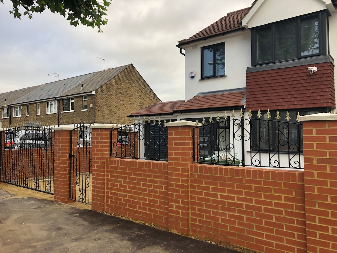 Low Wall Metal Railing Panels Made to Size Steel Fencing - Etsy UK