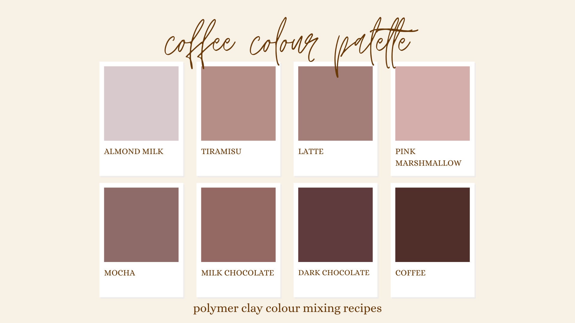 Brown Chocolate Coffee Autumn Warm Toned Neutral Polymer Clay - Etsy ...