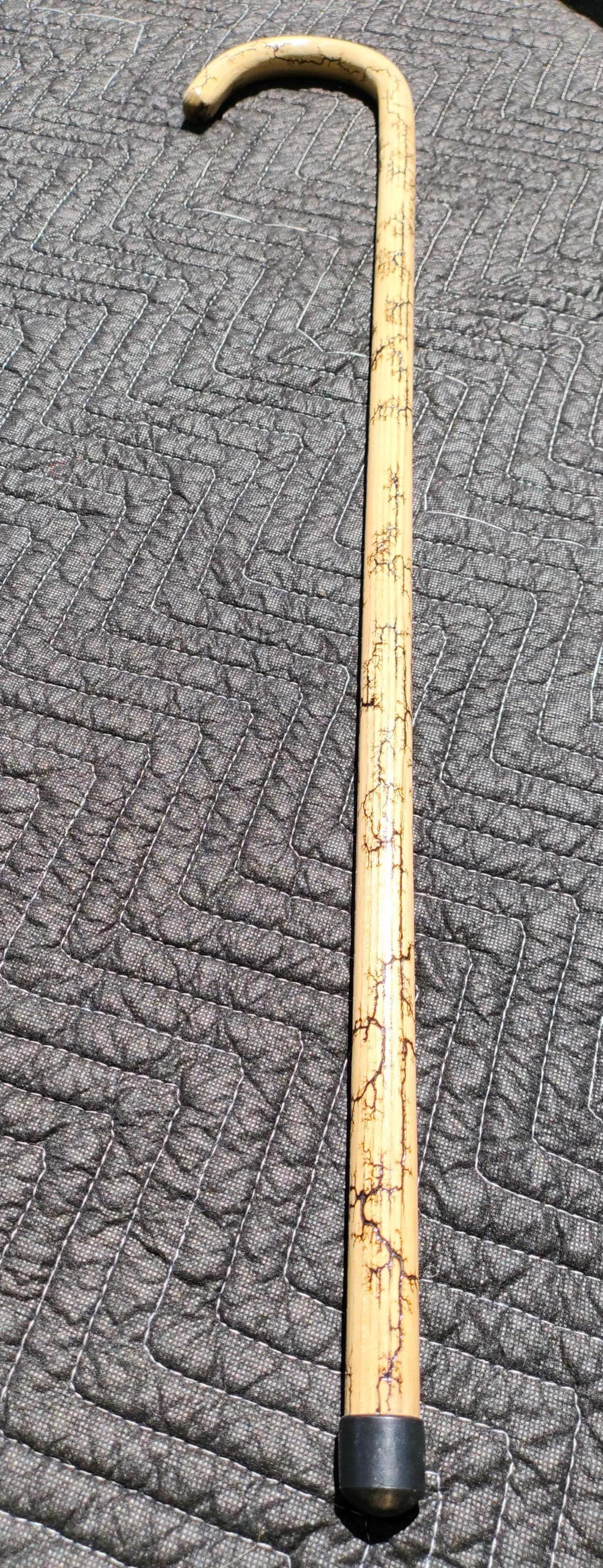 Bent Wood Walking Stick – Handcrafted With Lichtenberg Fractal Design ...