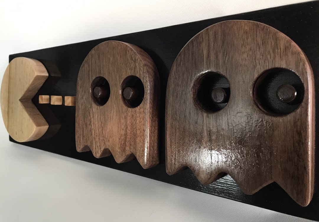 PACMAN, Wooden Sign/display A Must for Any Retro Gamer. Walnut/maple ...