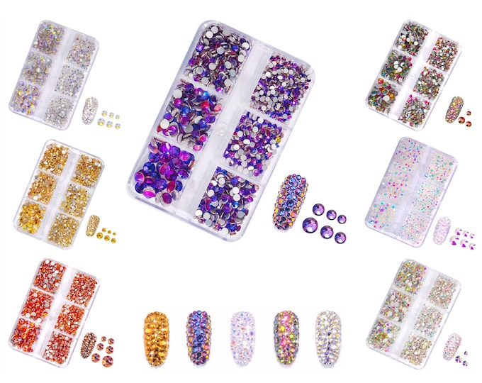 24 Colors 1.1mm Crystal Mini Nails Art Glass Multicolor | Etsy