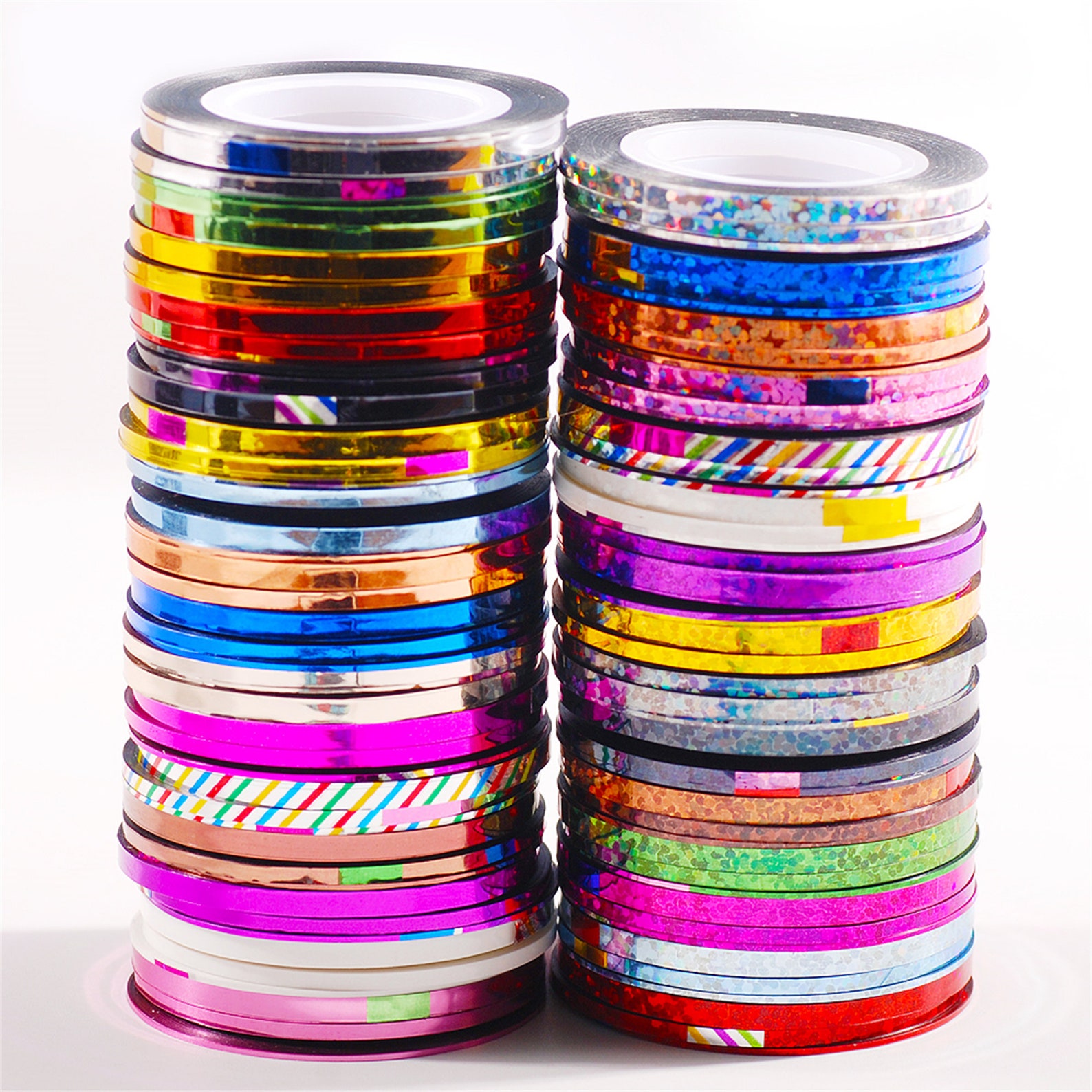 1mm-2mm-3mm 31 Rolls Multicolored Nail Line Tape Metallic | Etsy