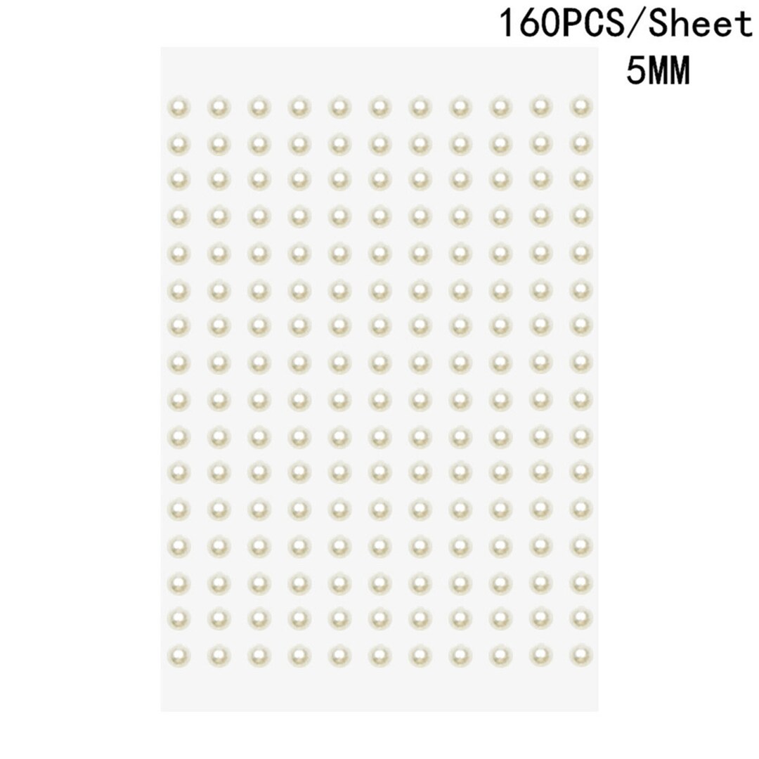 5mm 160pcs/sheet Acrylic Half-round Pearl Ivory Imitation Pearl ...