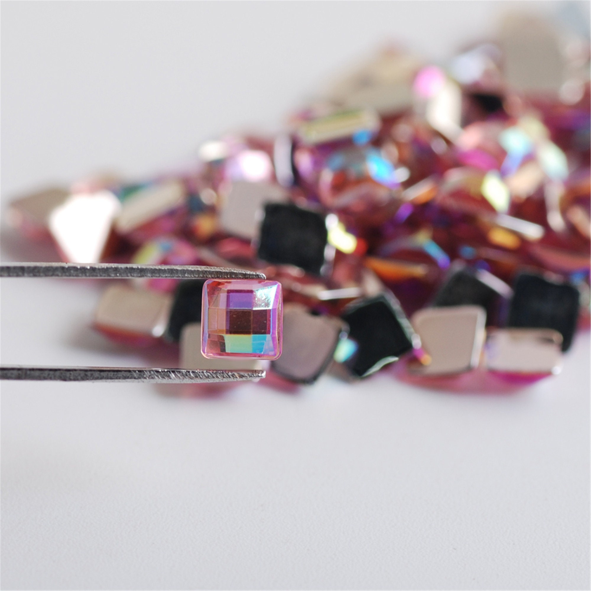 55mm 2000pcs Acrylic Colorful AB Square Flat Back Non Hotfix - Etsy