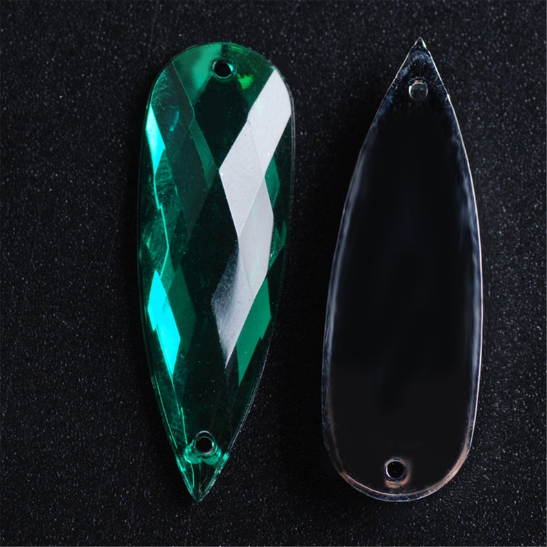 100pcs Teardrop Crystal Sew On Flatback Rhinestones 10x30mm | Etsy