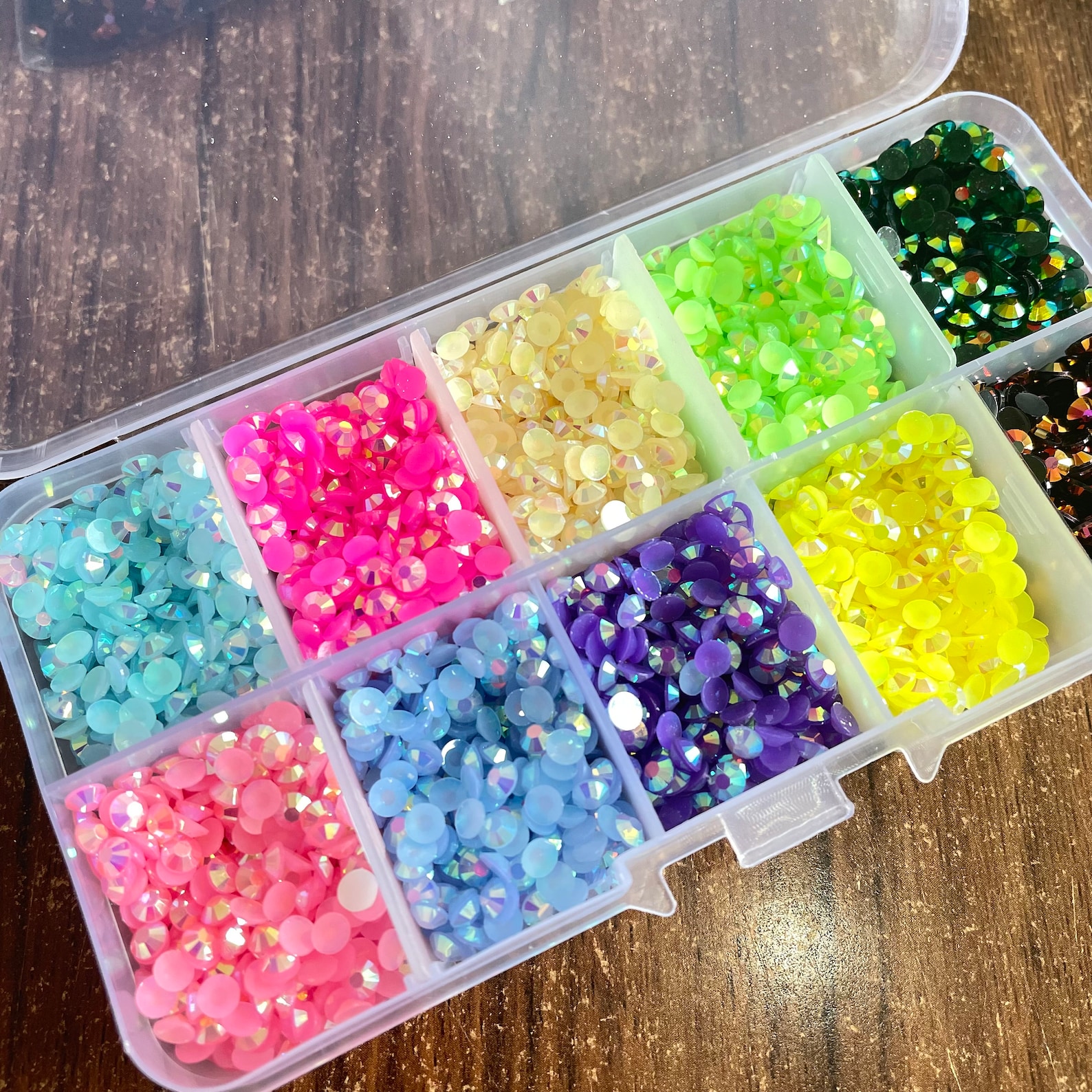 10000pcs - 15000pcs Jelly Resin AB Flatback Resin Rhinestone Kit 2mm ...
