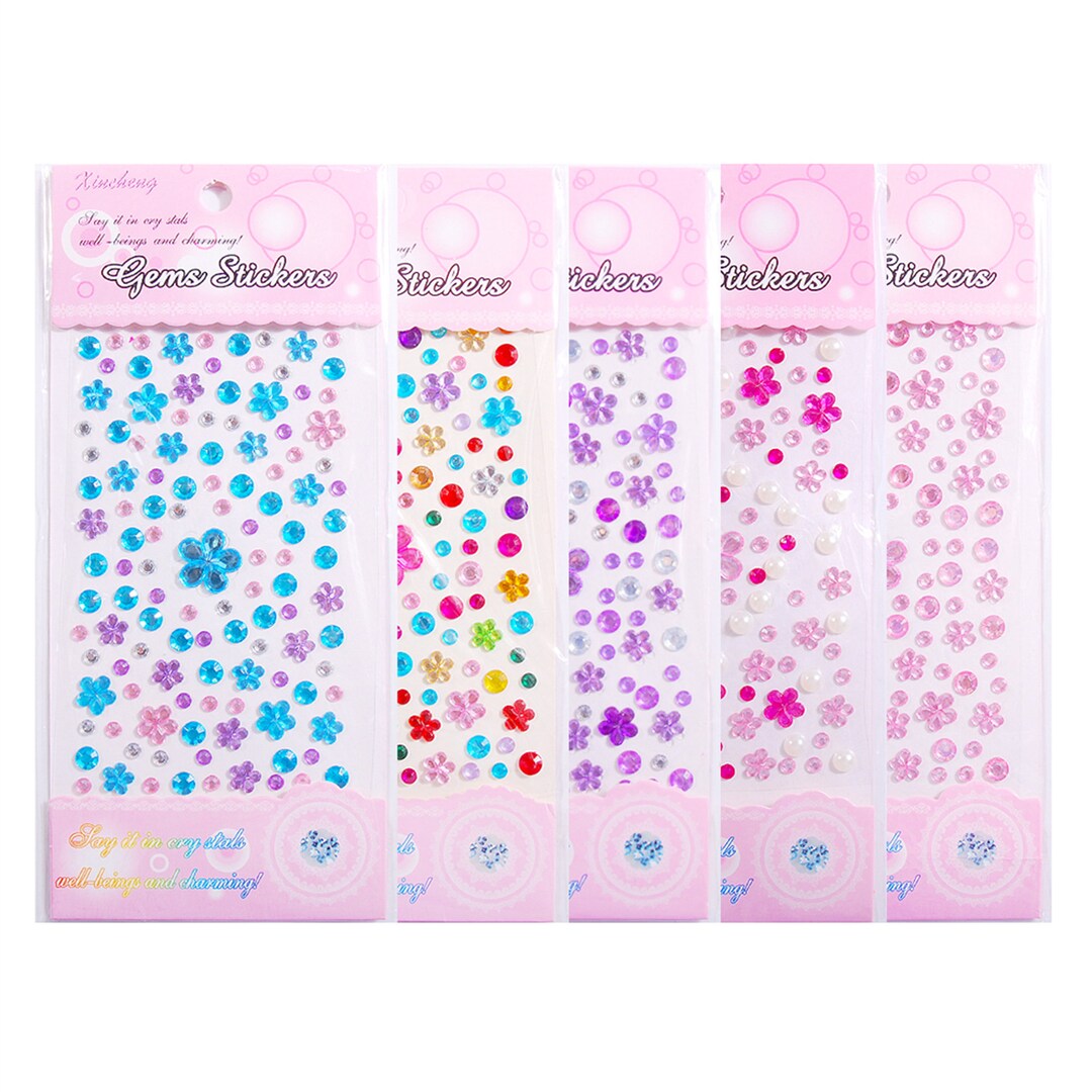 1pcs Colorful Acrylic Rhinestone Crystal Stickers Flower Pattern 3D ...