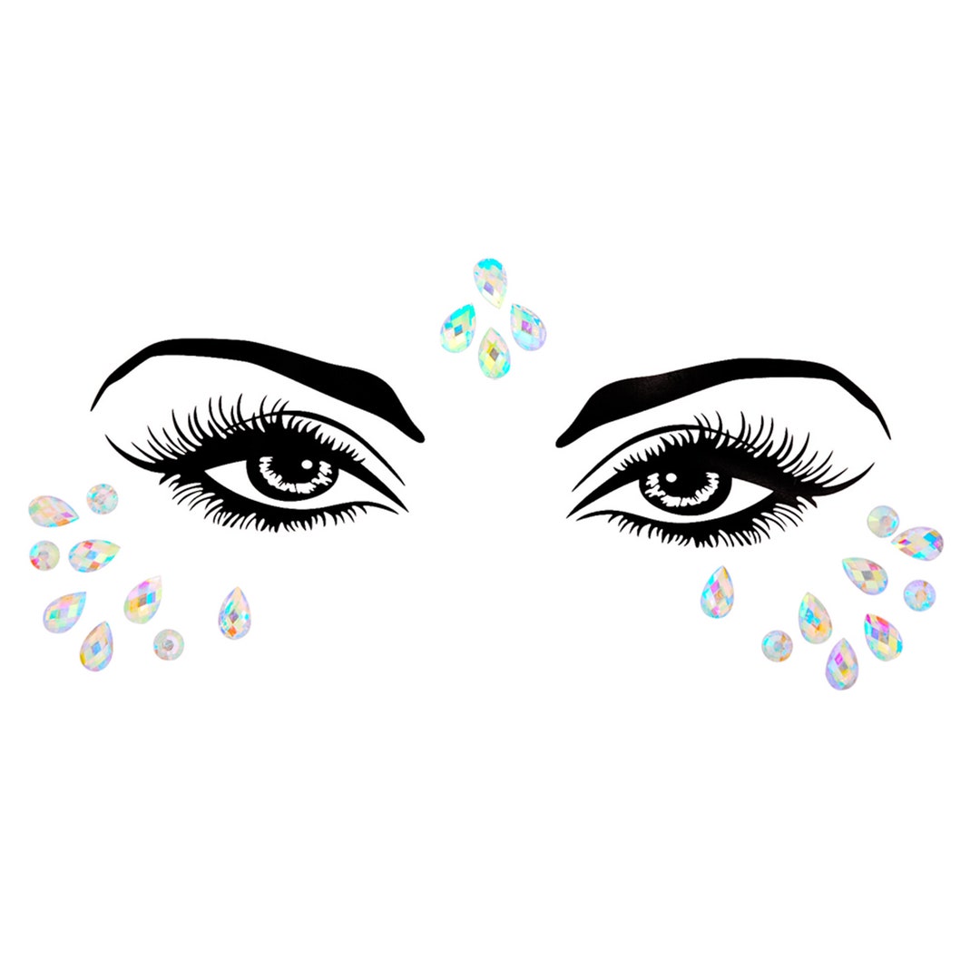 Acrylic Face Gem White/white Ab/pink Body Jewelry Facial Tattoo Self ...