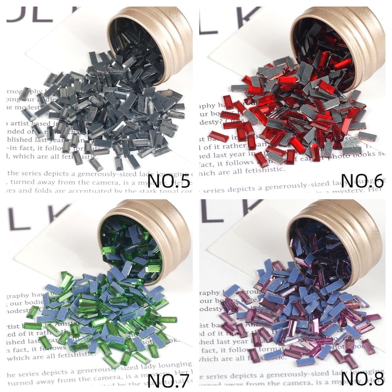 3X6.5MM Multicolor Hotfix the Shape of Rectangle Flatback Rhinestones ...
