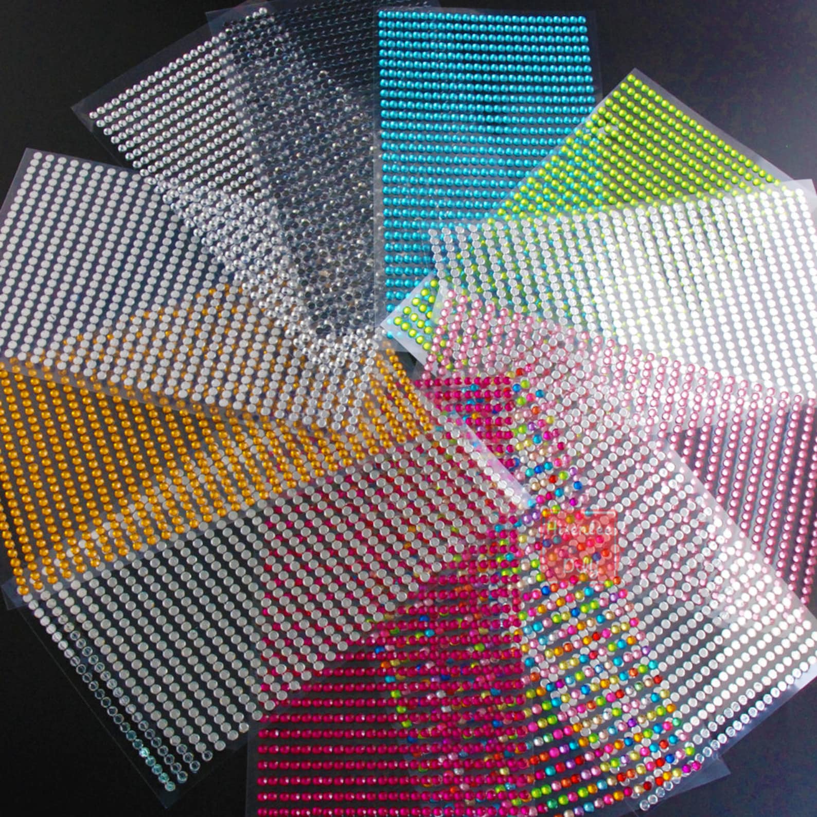 3mm Rhinestone Stickers: 750pcs Crystal Gem Sheet, 12 Colors - Etsy