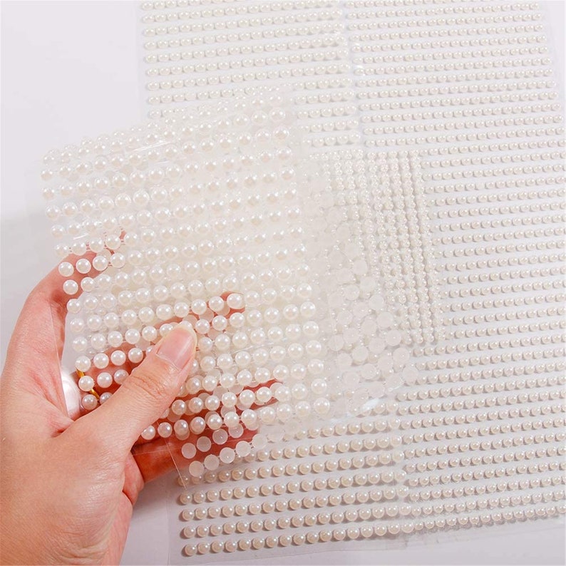 Scrapbooking Supplies 2800pcs White Half Round Pearls Stickers - Etsy