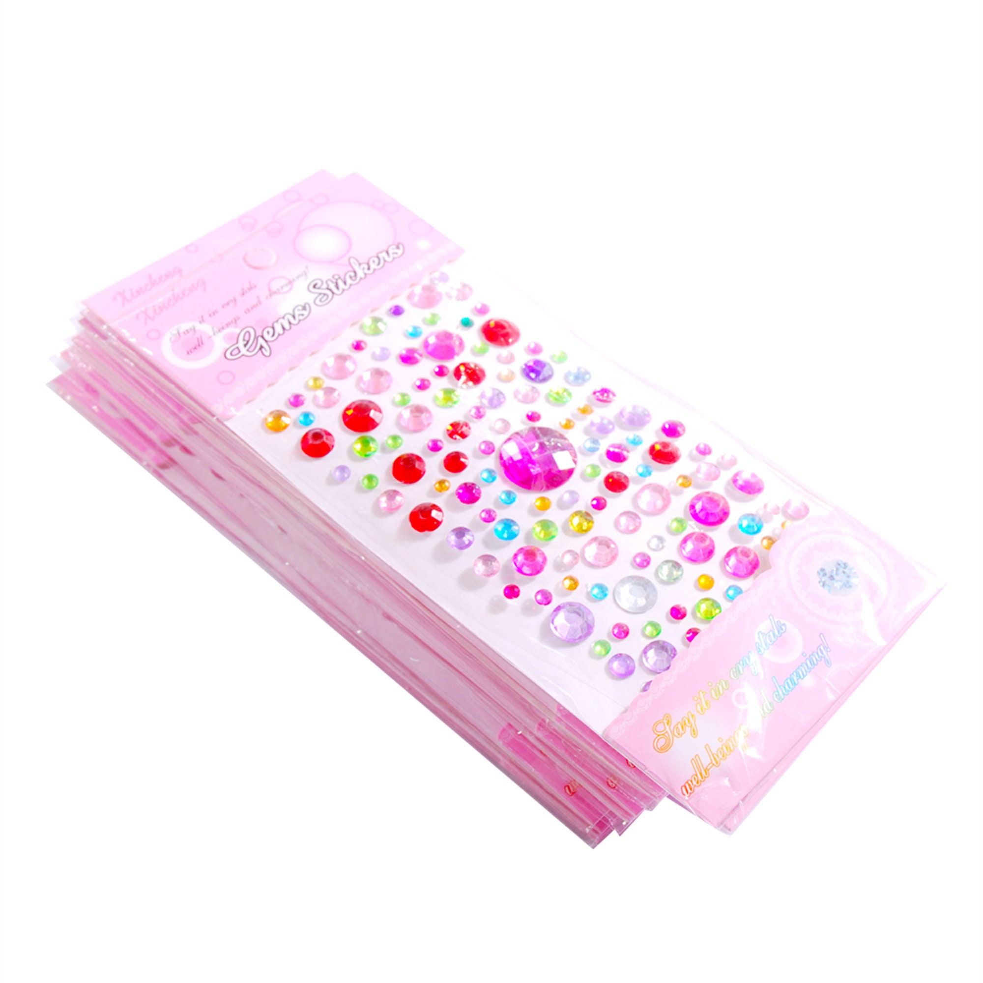 12 Styles 3D Gem Stickers Round Rhinestone Crystal Stickers - Etsy