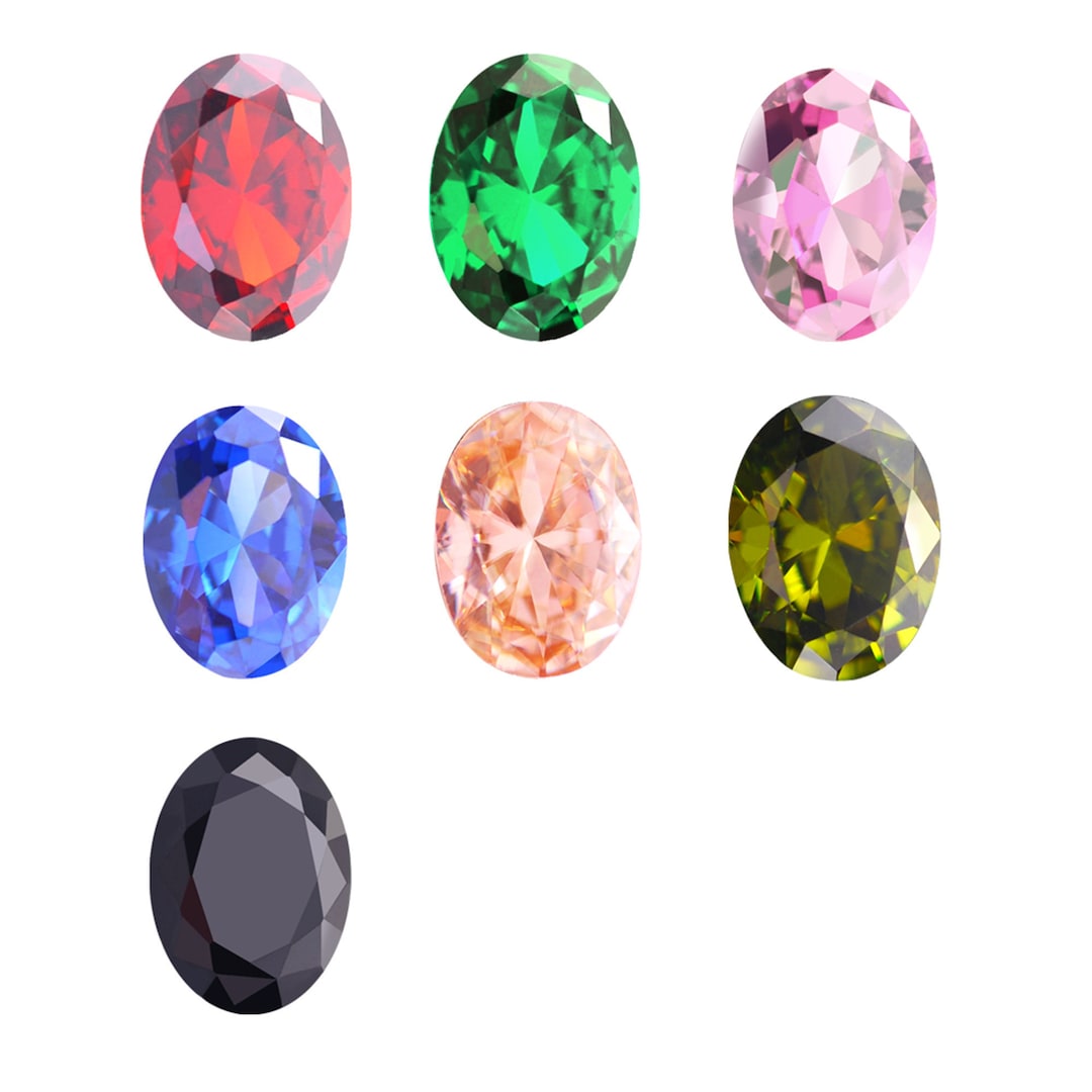 Cubic Zirconia Stone Multicolor Oval Shape Brilliant Cut Loose CZ ...