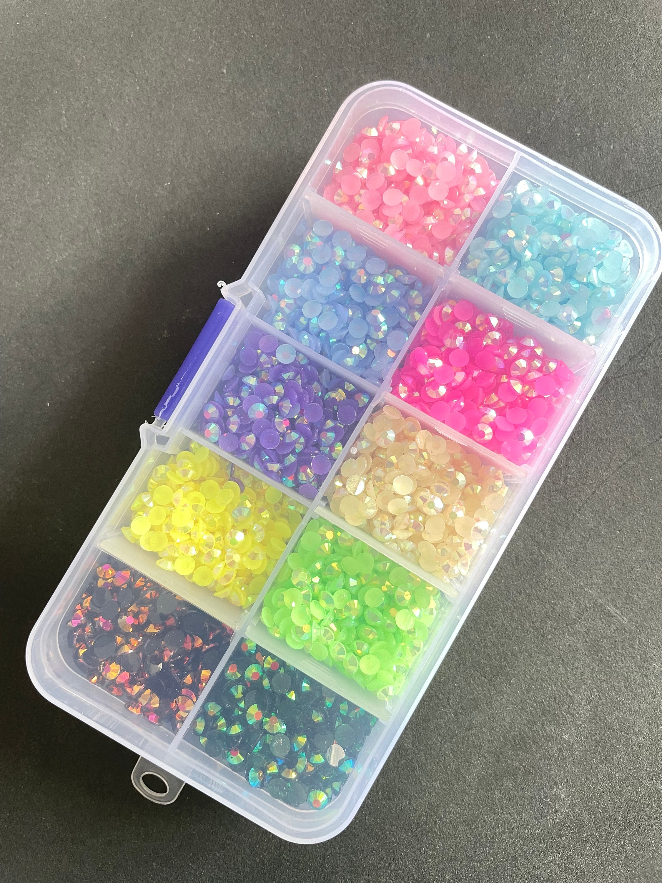 10000pcs - 15000pcs Jelly Resin AB Flatback Resin Rhinestone Kit 2mm ...