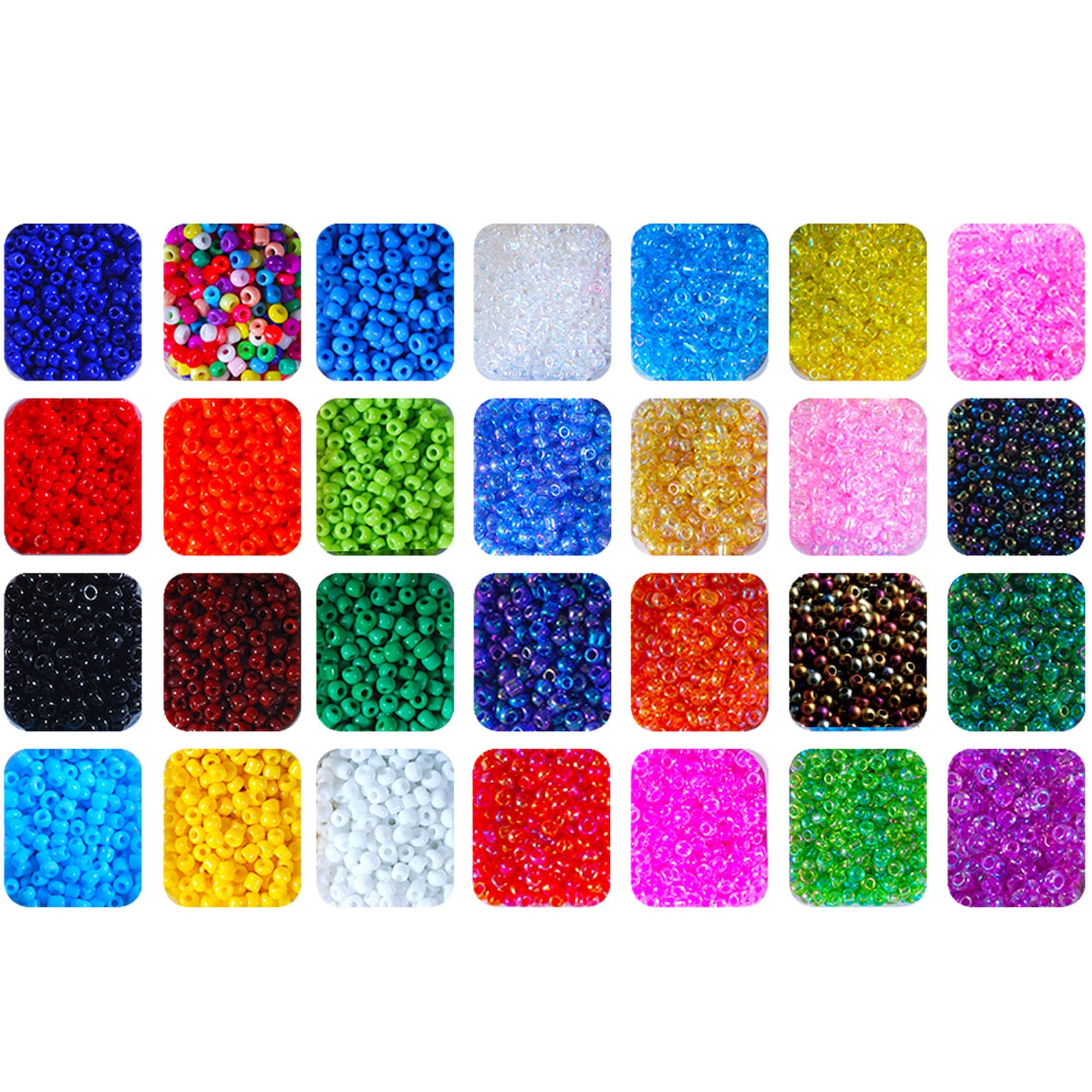 22400pcs Glass Spaced Bead 28 Colors Jewelry 2MM Waist Beads - Etsy