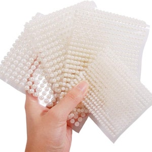 Scrapbooking Supplies 2800pcs White Half Round Pearls Stickers Self ...