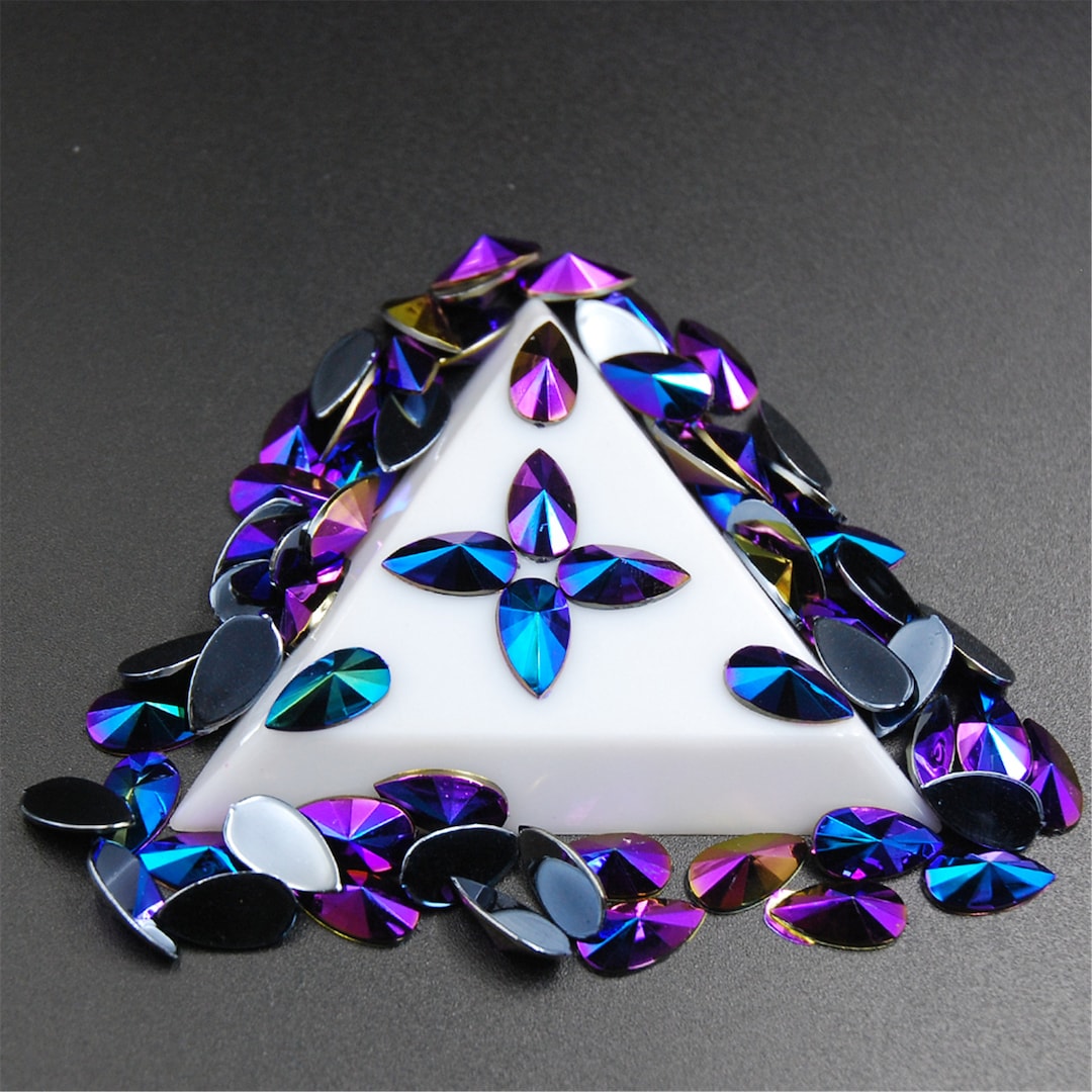 8x13mm Tear Drop Shape Acrylic Rhinestones 500pcs Mix 13colors Flatback ...