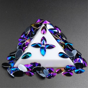 8x13mm Tear Drop Shape Acrylic Rhinestones 500pcs Mix 13colors Flatback ...