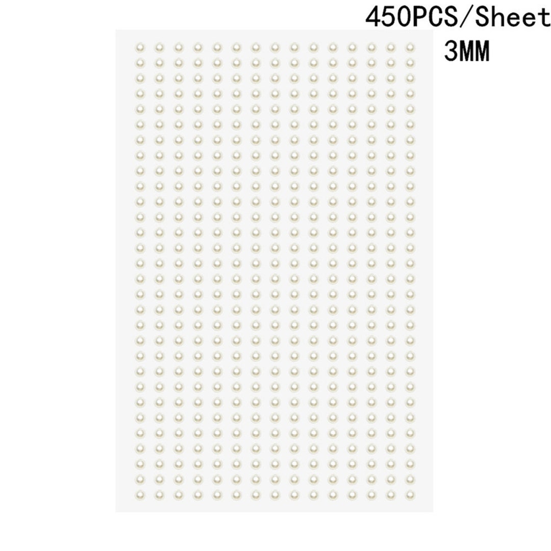3mm 450pcs/sheet 3D Flash Ivory Half-round Pearl Acrylic Rhinestones ...