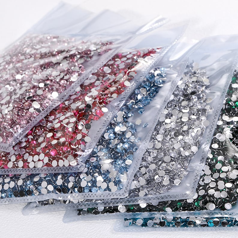 100000PCS Bulk Resin Rhinestones，2/3/4/5/6.5mm Round Flatback Non ...