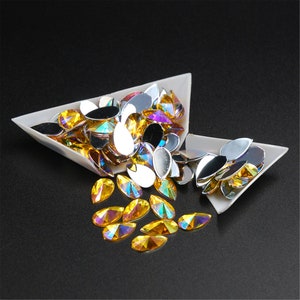 8x13mm Tear Drop Shape Acrylic Rhinestones 500pcs Mix 13colors Flatback ...