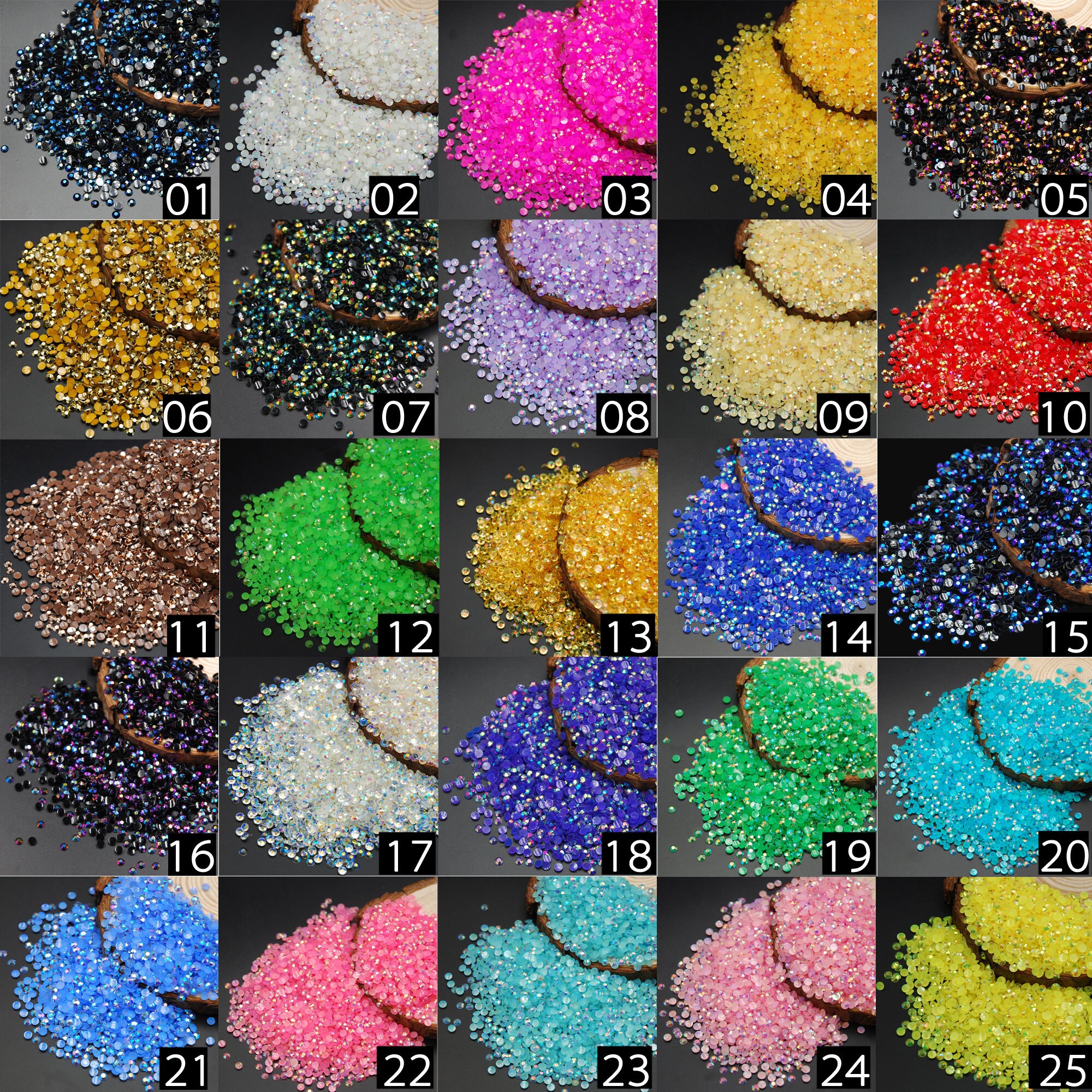 3MM 5000pcs Crystal Clear Jelly AB Color Nail Art Resin - Etsy