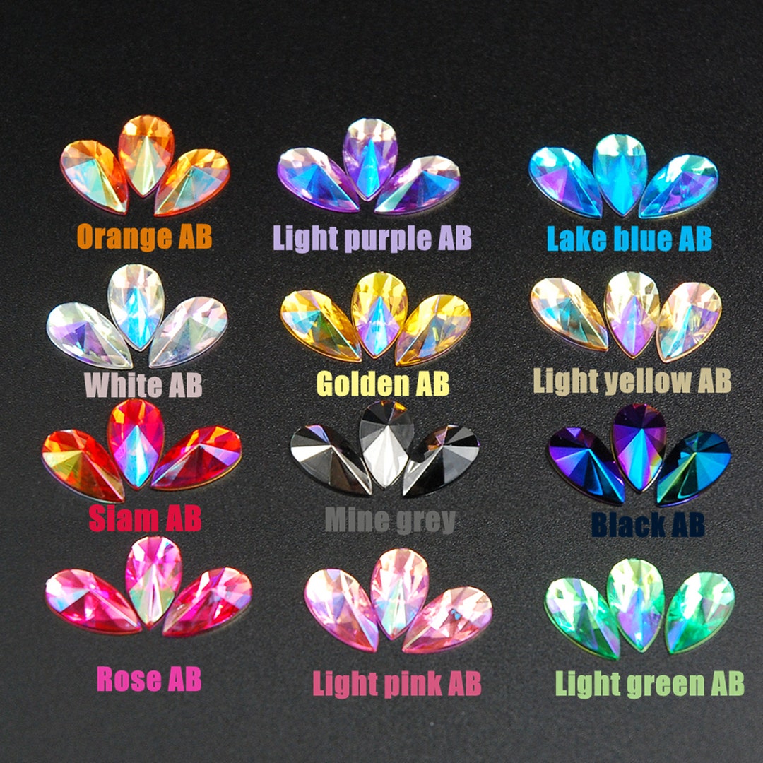 Wholesale Bulk 1000/2000pcs Tear Drop Rhinestone 8x13/9x18mm Flatback ...