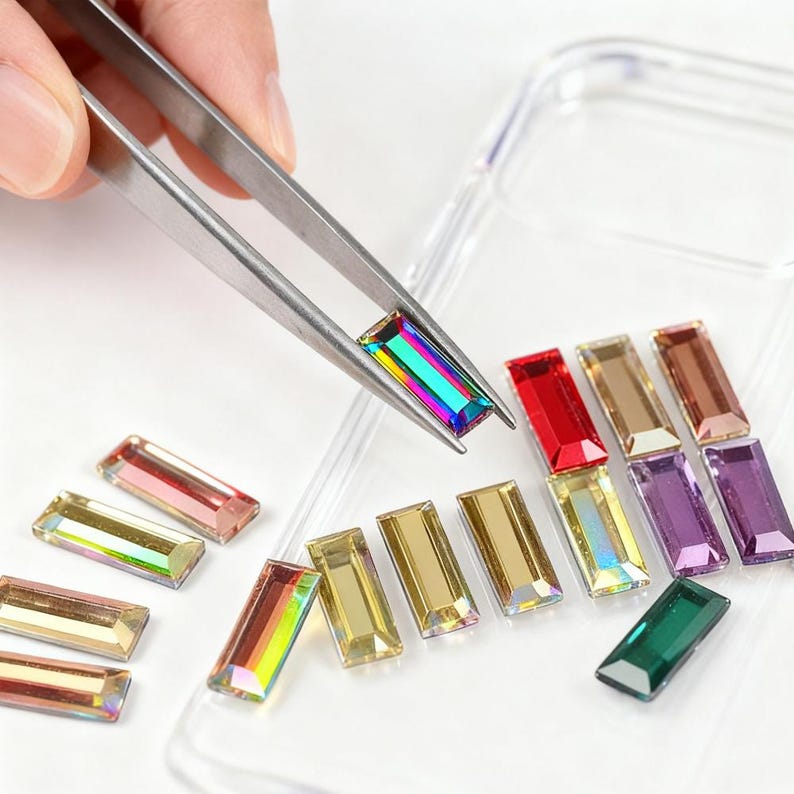 3X6.5MM Multicolor Hotfix the Shape of Rectangle Flatback Rhinestones ...