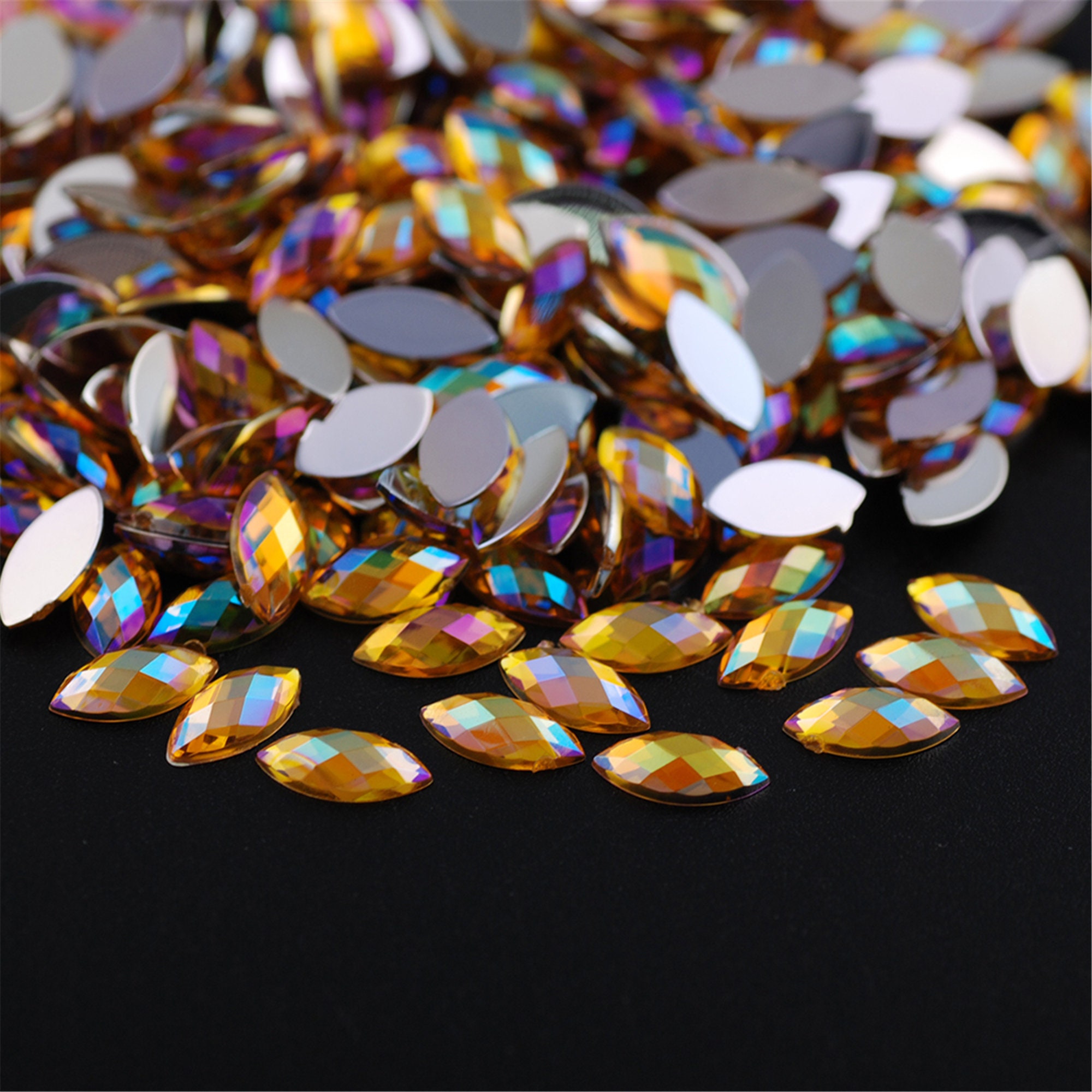 Crystal AB Flat Back Acrylic Crystal Rhinestones Clear | Etsy