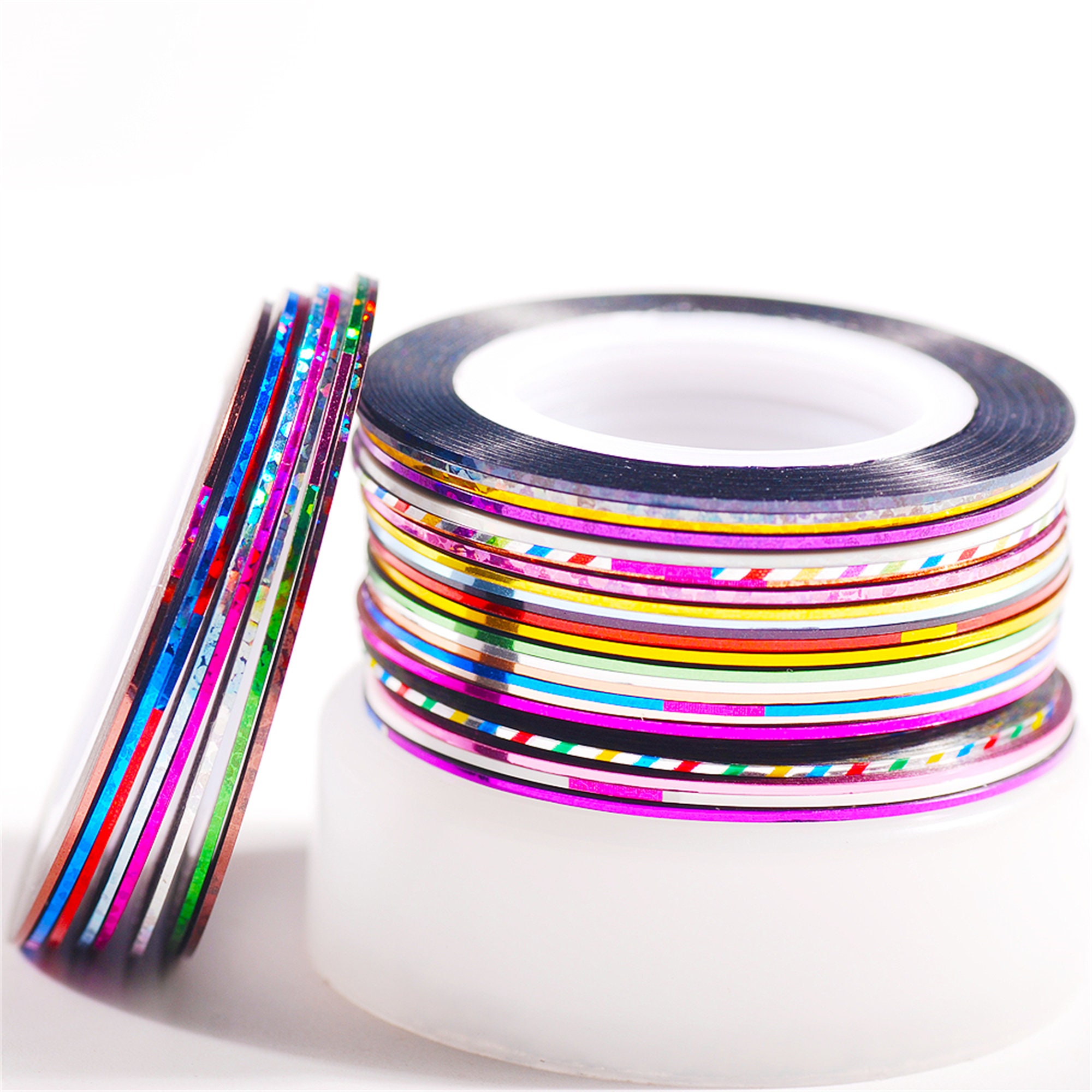 1mm-2mm-3mm 31 Rolls Multicolored Nail Line Tape Metallic | Etsy