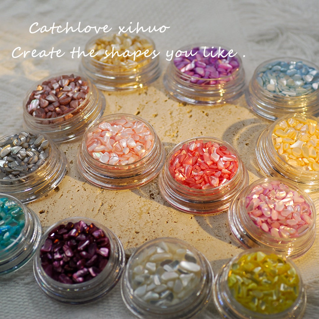 Multi Color Irregular Jade Like Shell Pieces With Glitter Shell ...