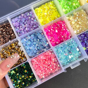 10000pcs - 15000pcs Jelly Resin AB Flatback Resin Rhinestone Kit 2mm ...