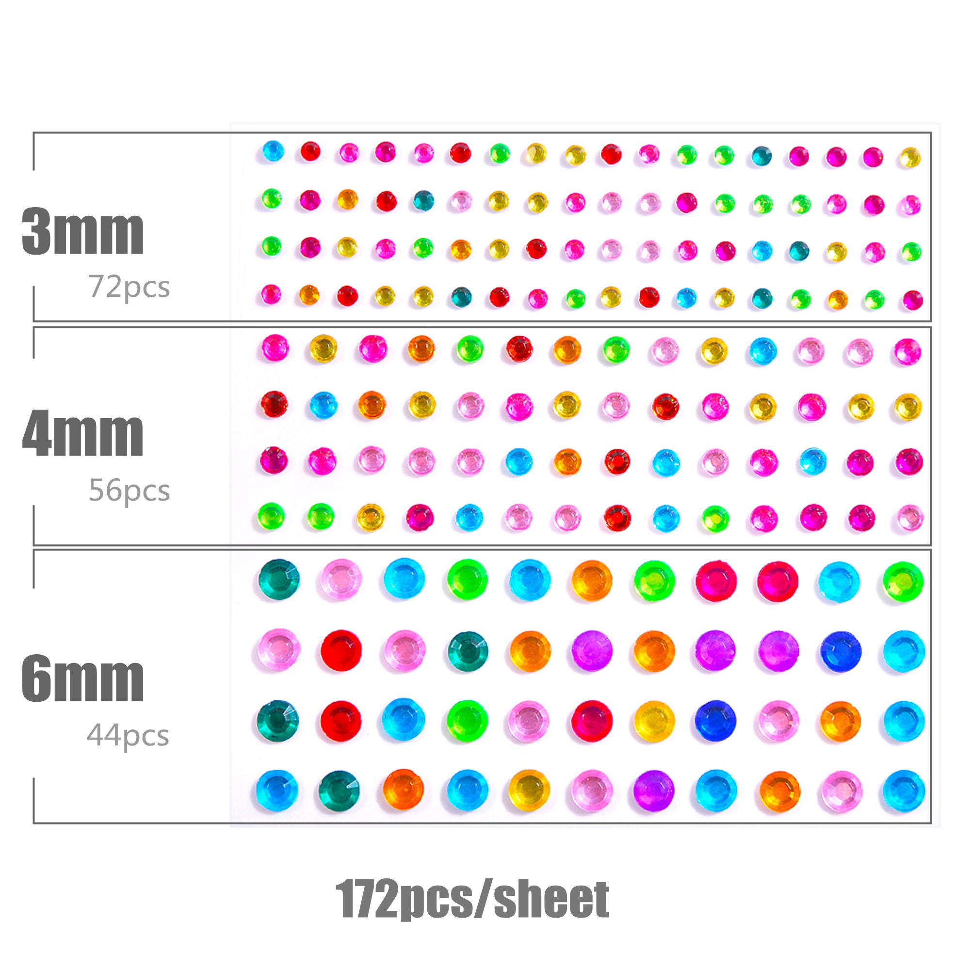 5 Sheet/lot Acrylic 3mm 4mm 6mm Sizes Mixing Round 3D | Etsy