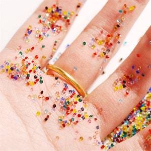 24 Colors 1.1mm Crystal Mini Nails Art Glass Multicolor Rhinestone ...