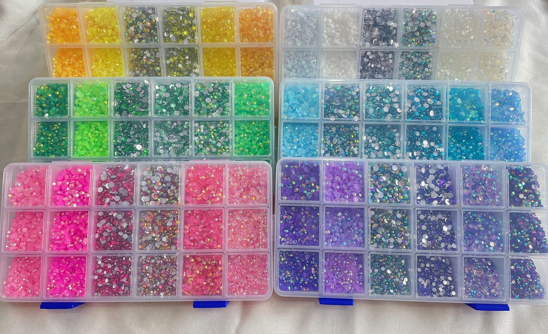 Resin Rhinestone Kits，3mm 4mm5mm Monochrome Series Jelly Resin Crystal ...