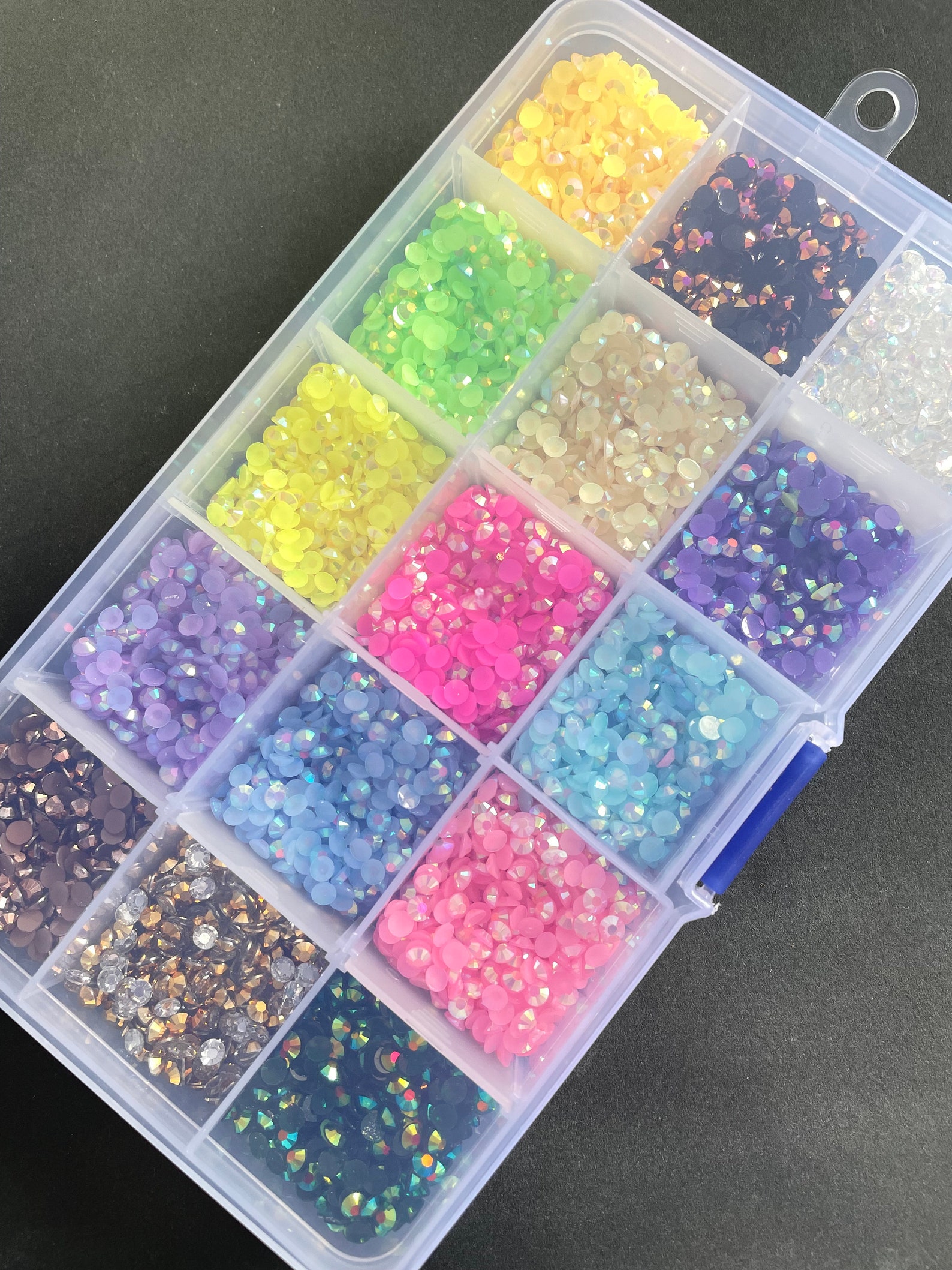 10000pcs - 15000pcs Jelly Resin AB Flatback Resin Rhinestone Kit 2mm ...