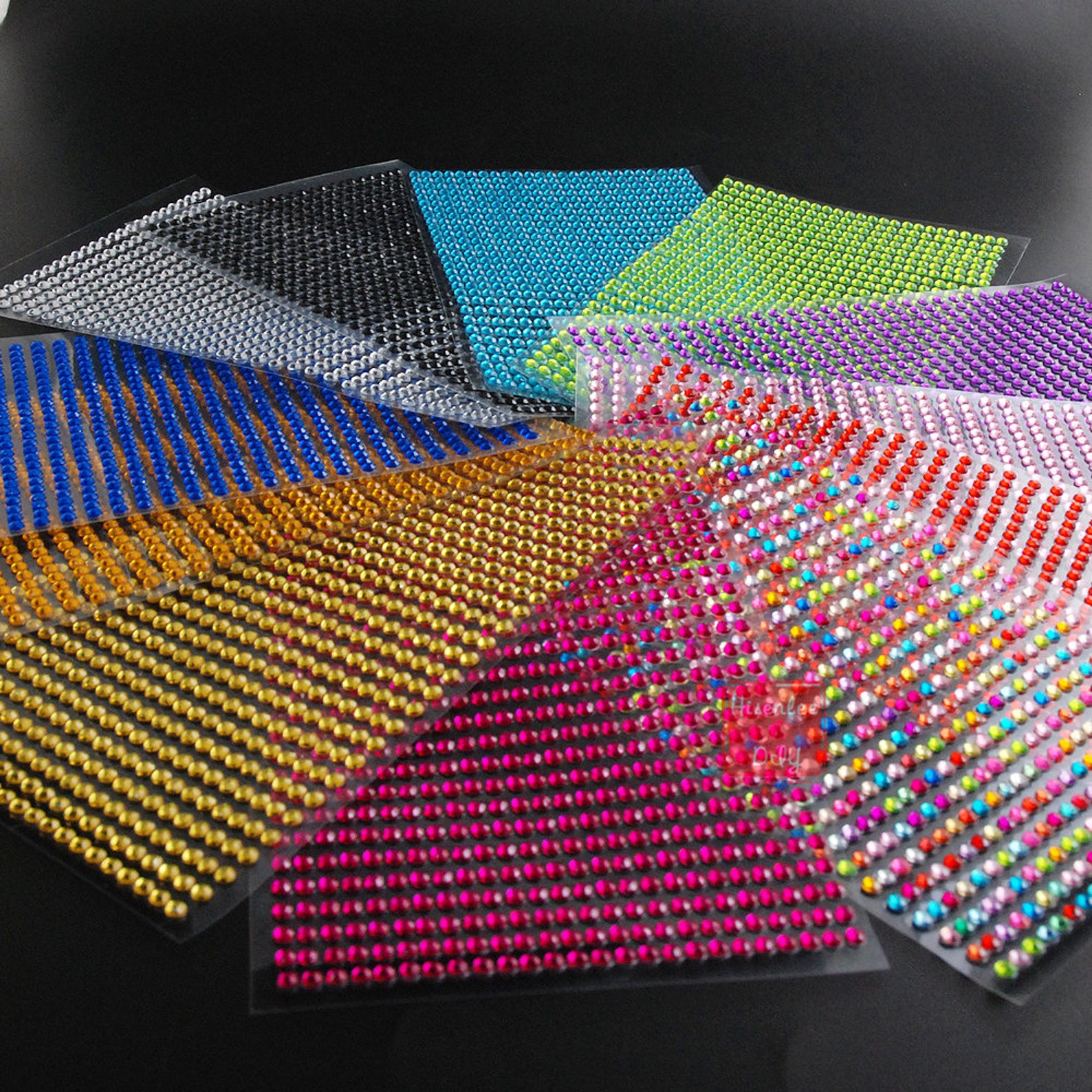 3mm 750pcs Rhinestone Stickers 12 kinds Colors Stick on Clear | Etsy